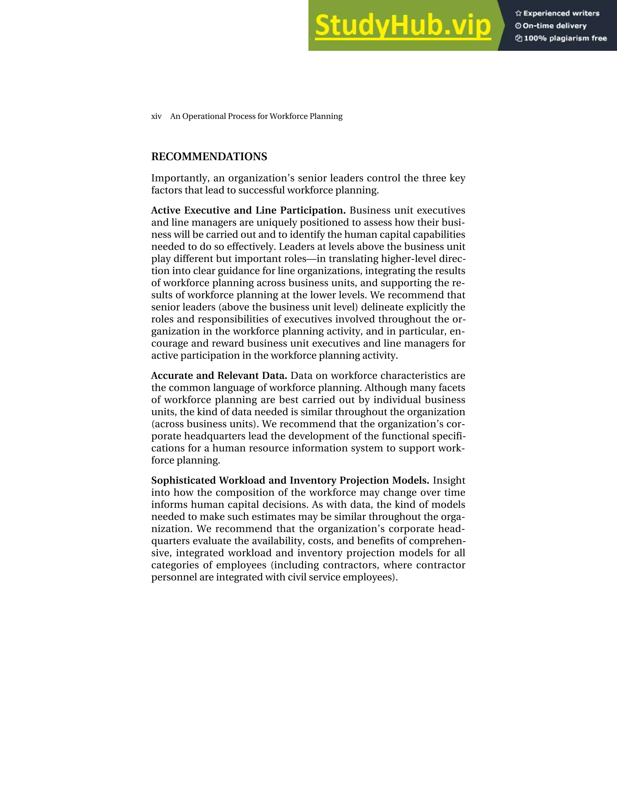 An Operational Process For Workforce Planning | PDF