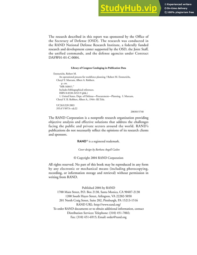 An Operational Process For Workforce Planning | PDF