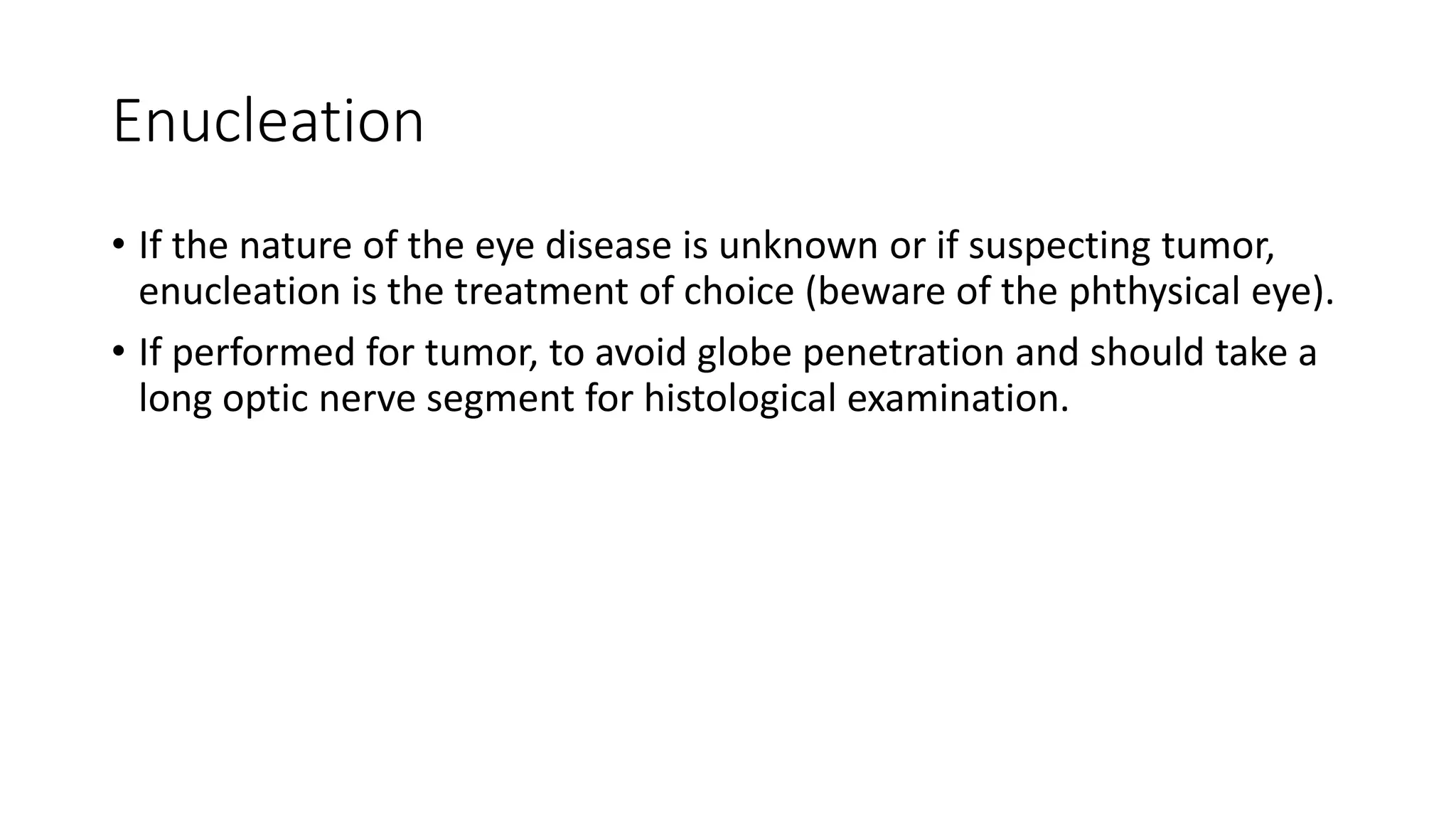 Anophthalmic socket (evisceration, enucleation, exenteration) | PPTX