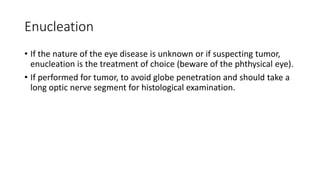 Anophthalmic socket (evisceration, enucleation, exenteration) | PPTX