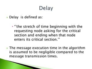 An optimal algorithm for mutual exclusion in computer networks | PPTX