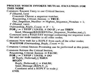 An optimal algorithm for mutual exclusion in computer networks | PPTX