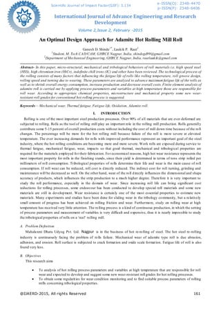 An optimal design approach for adamite hot rolling mill roll | PDF