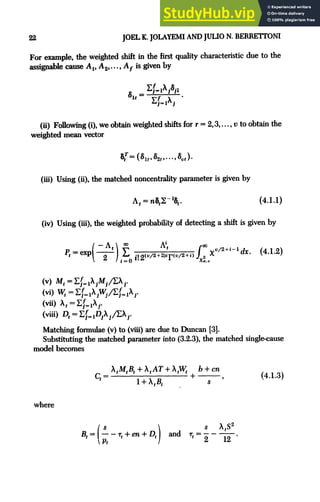 An Optimal Design Of Multivariate Control Charts In The Presence Of Multiple Assignable Causes | PDF