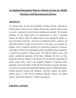 An optimal distributed malware defense system for mobile networks with heterogeneous devices | DOCX