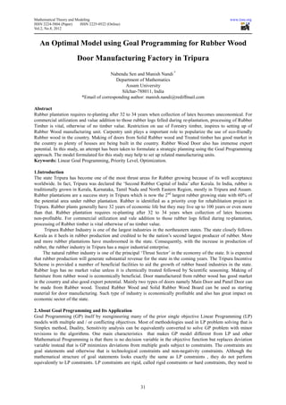 An optimal model using goal programming for rubber wood door ...