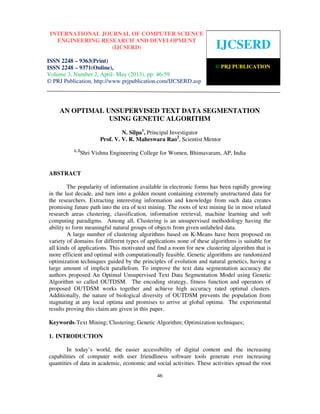 An optimal unsupervised text data segmentation 3 | PDF