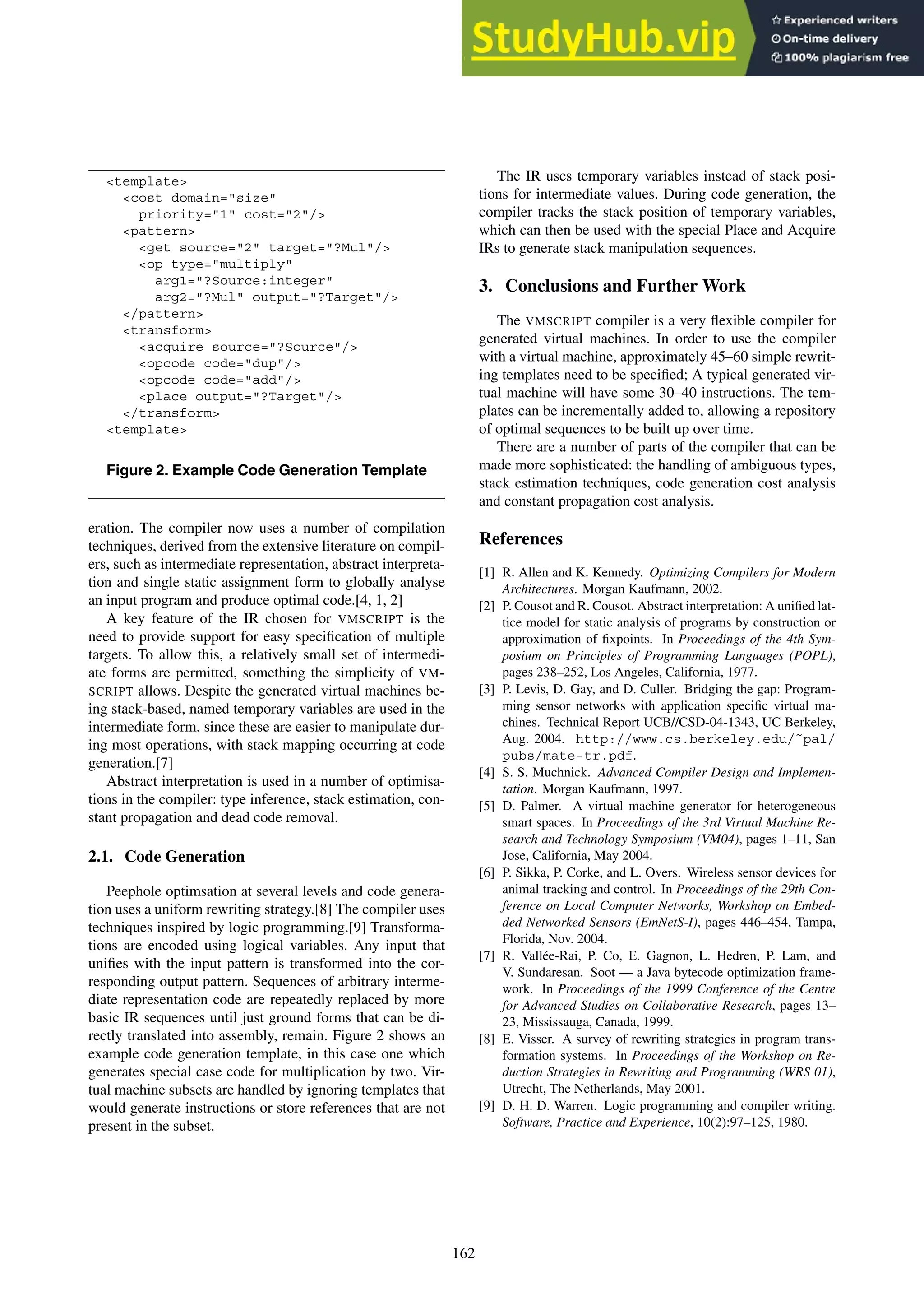 An Optimising Compiler For Generated Tiny Virtual Machines | PDF