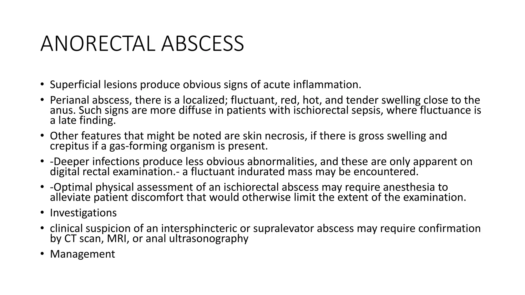 ANORECTAL ABSCESS.pptx | Digestive Disorders | Diseases and Conditions