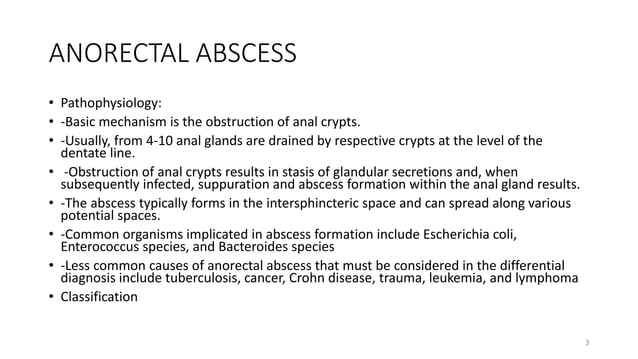 ANORECTAL ABSCESS.pptx | Digestive Disorders | Diseases and Conditions