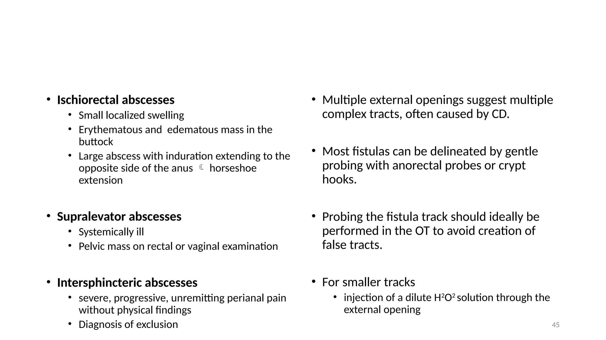Benign anorectal disorders: Hemorrhoids, anal fissure, SRUS, Perianal ...
