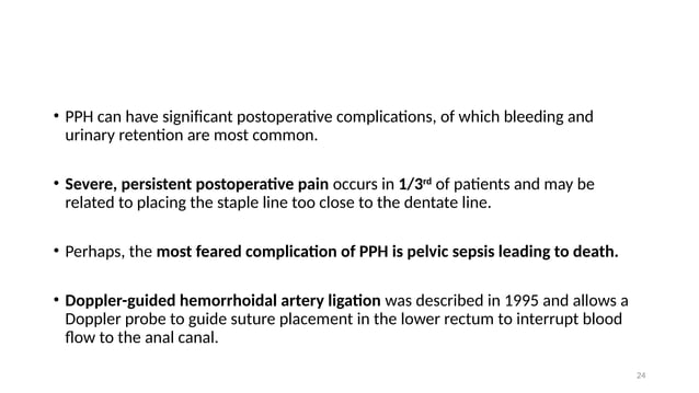 Benign anorectal disorders: Hemorrhoids, anal fissure, SRUS, Perianal ...