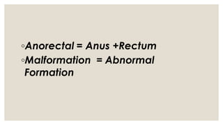 Anorectal malformation | PDF