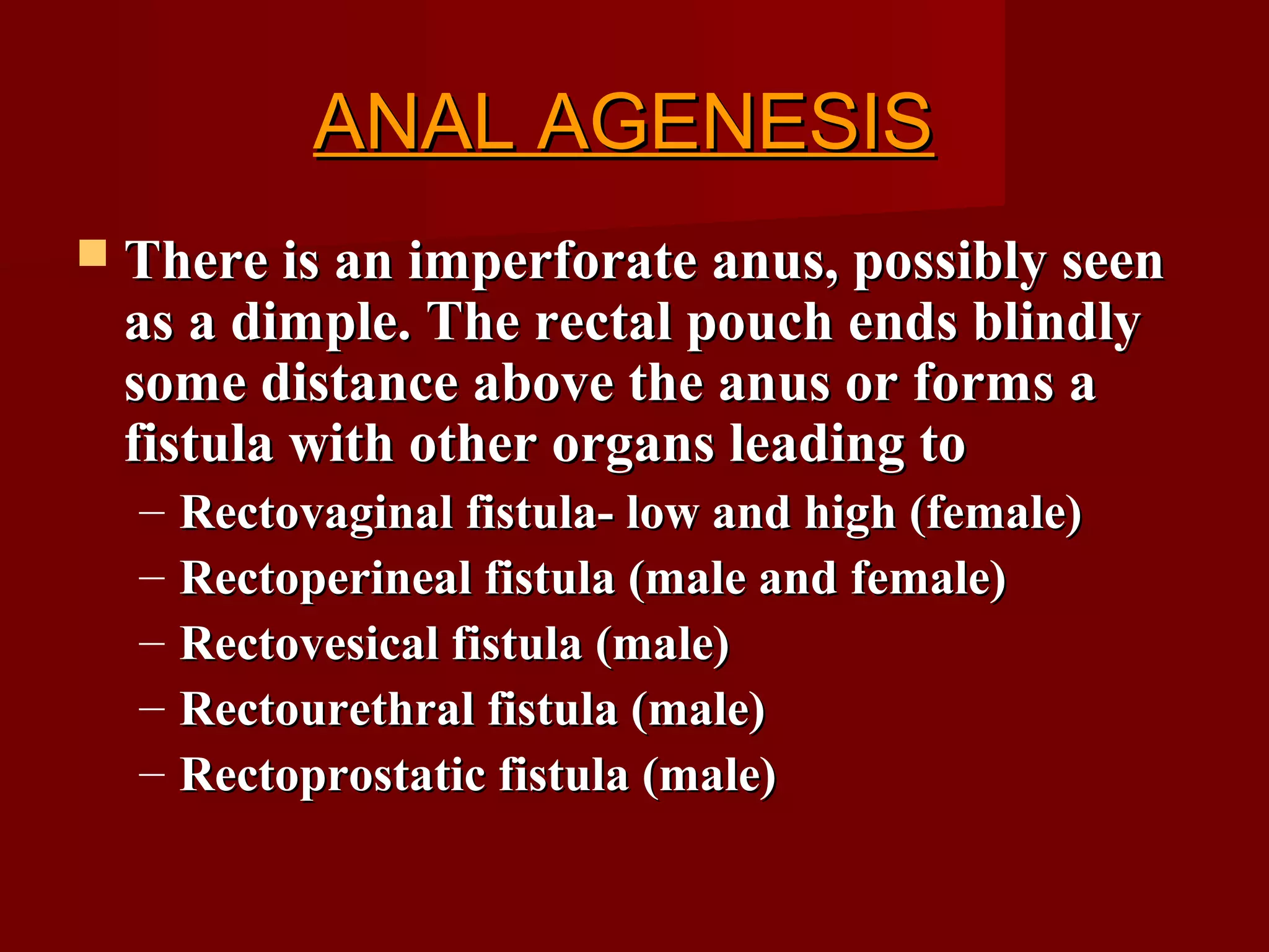 Anorectal malformation | PPT