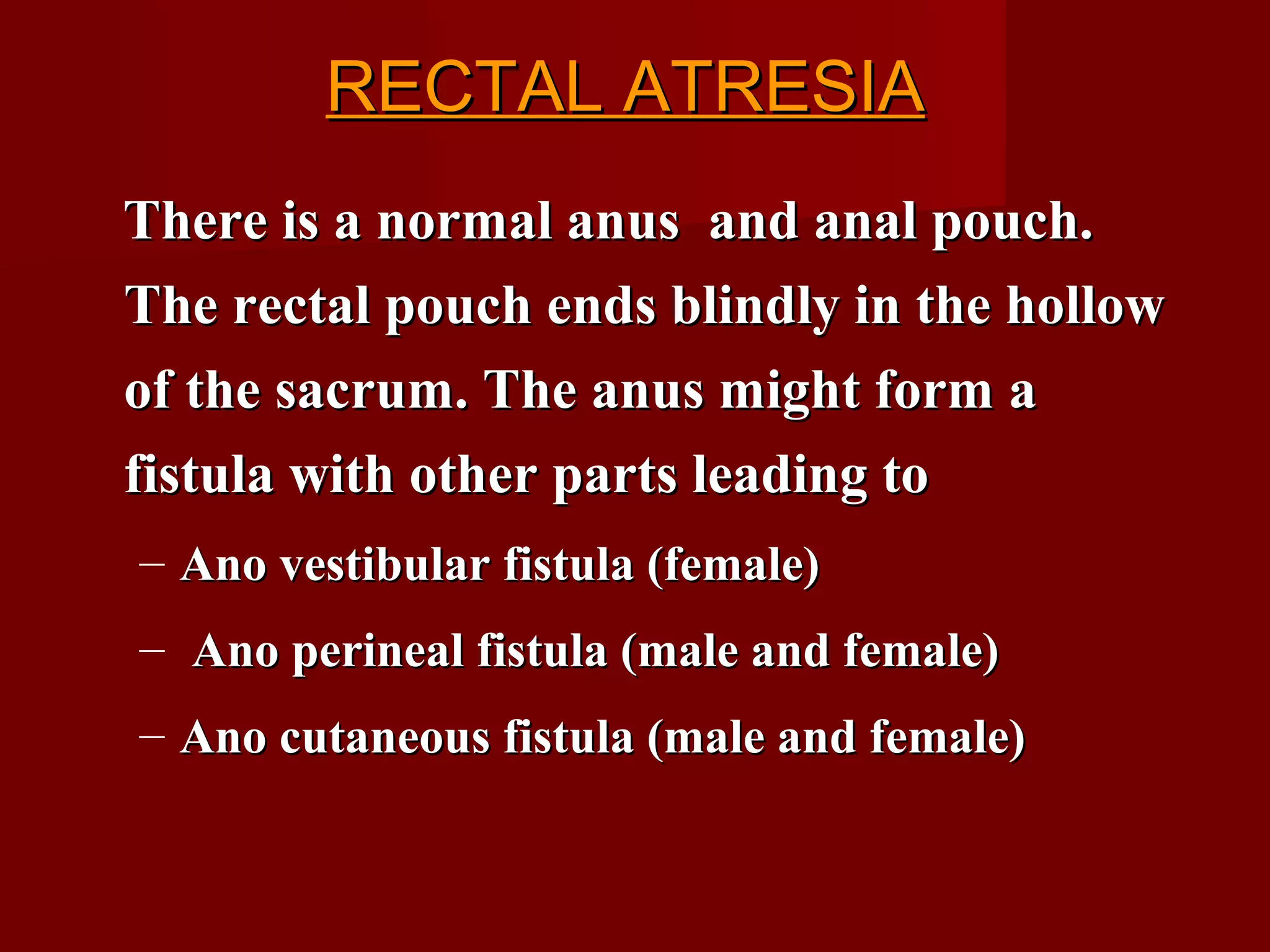 Anorectal malformation | PPT