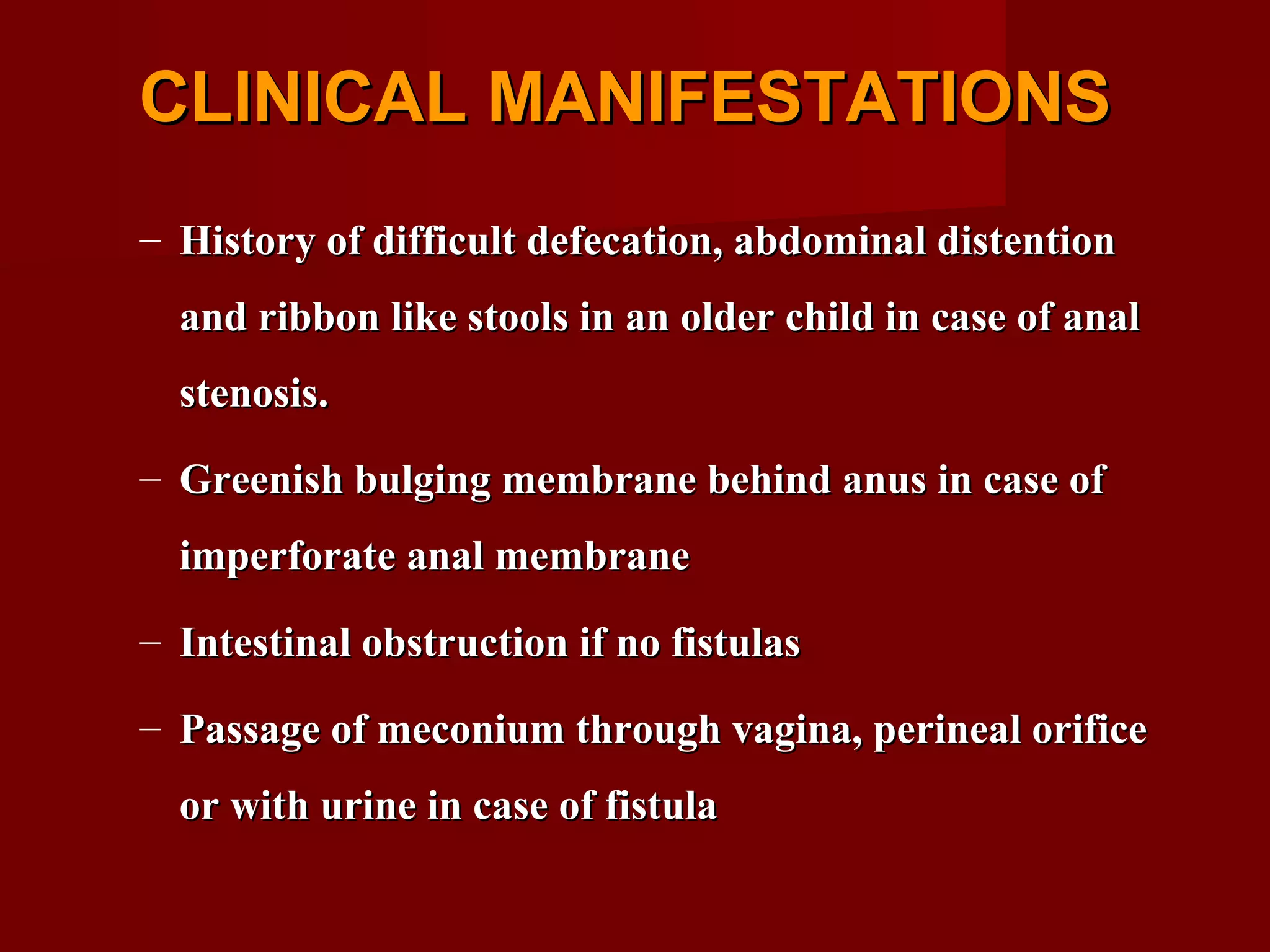 Anorectal malformation | PPT
