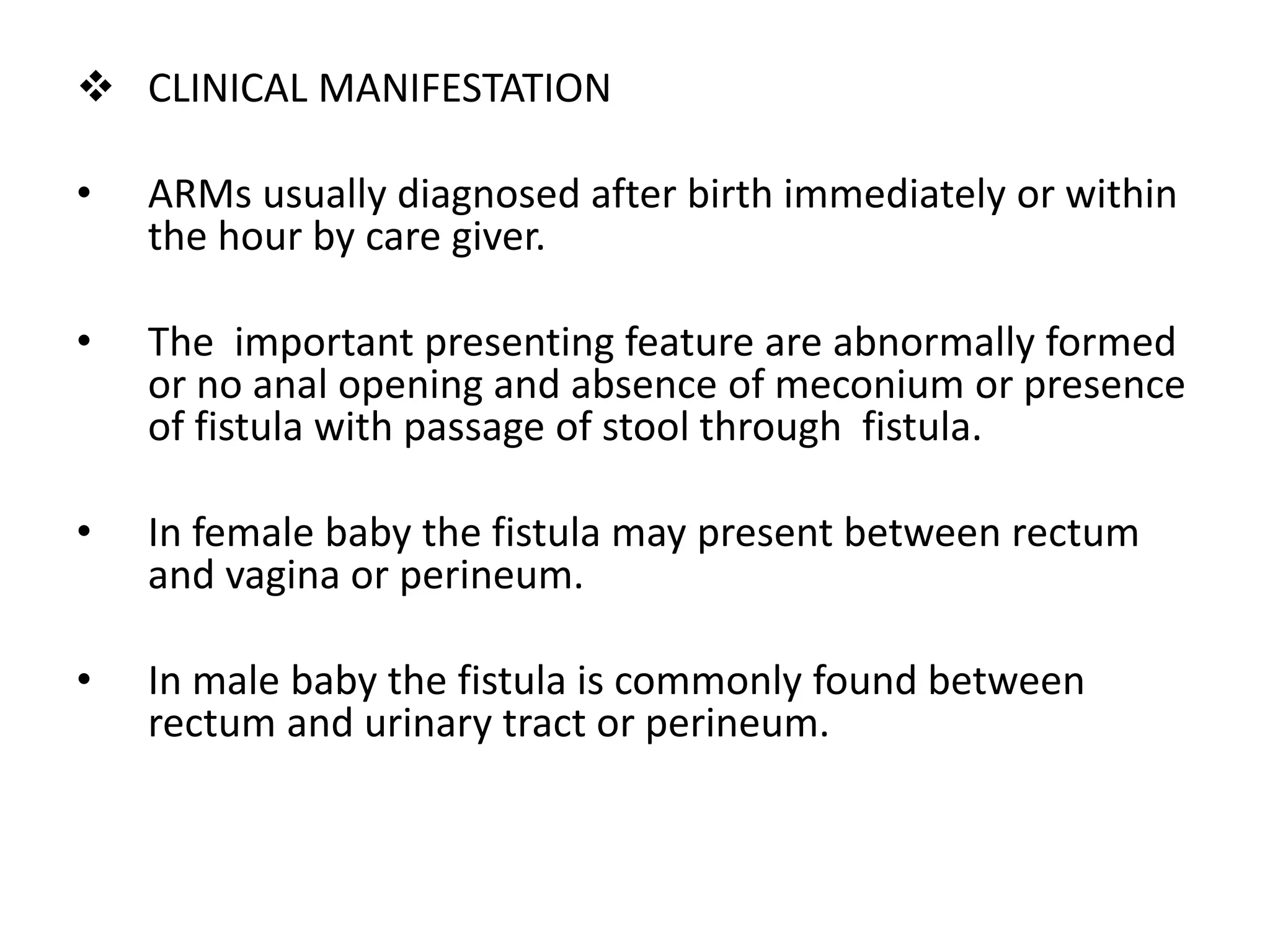 Anorectal malformation | PPTX