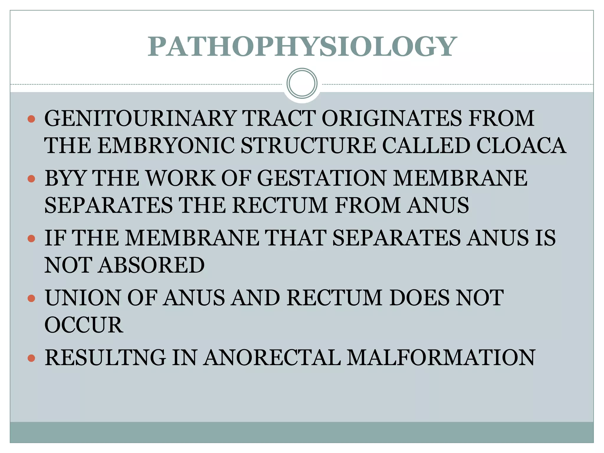 Anorectal malformation ........ | PPTX