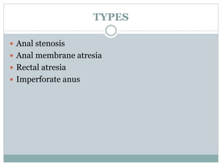 Anorectal malformation ........ | PPTX