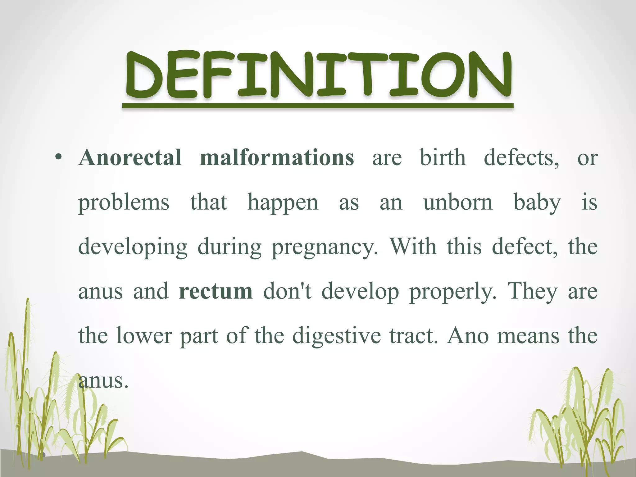 Anorectal malformation | PPTX