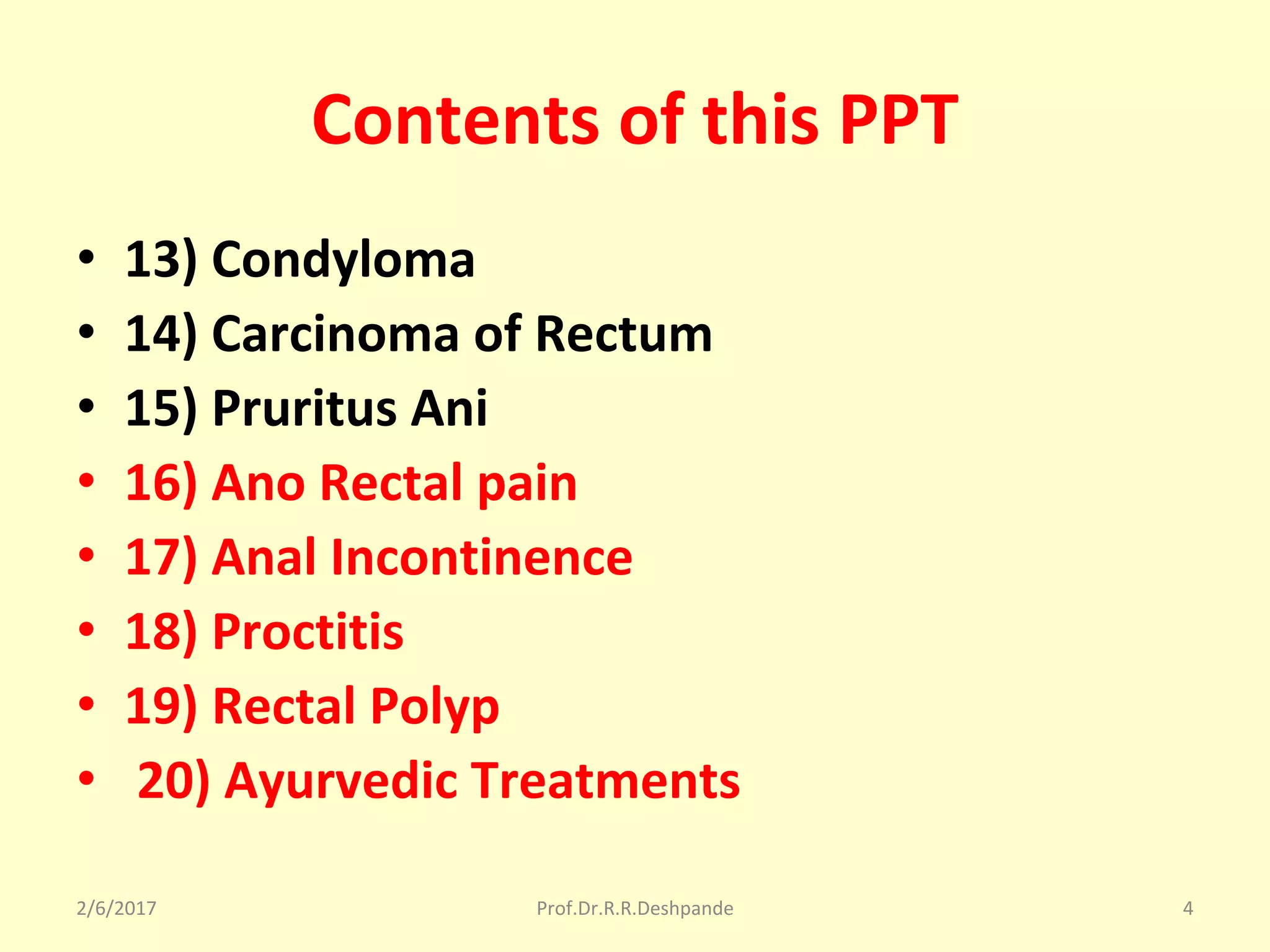 Ano rectal problems ppt | PDF