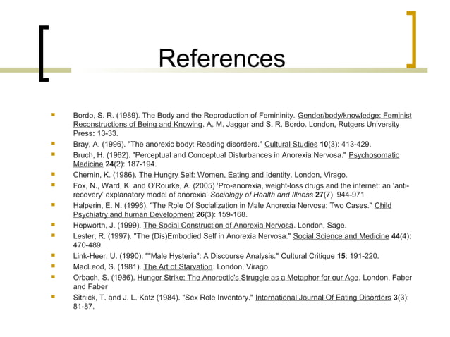 Anorexia nerovsa culture and the stigmatisation of femininity | PPT