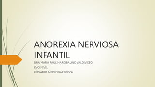 MANEJO ANOREXIA NERVIOSA INFANTIL PEDIATRICA | PPTX