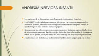 MANEJO ANOREXIA NERVIOSA INFANTIL PEDIATRICA | PPTX