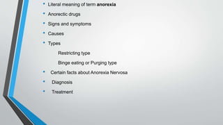 Anorexia nervosa | PPTX