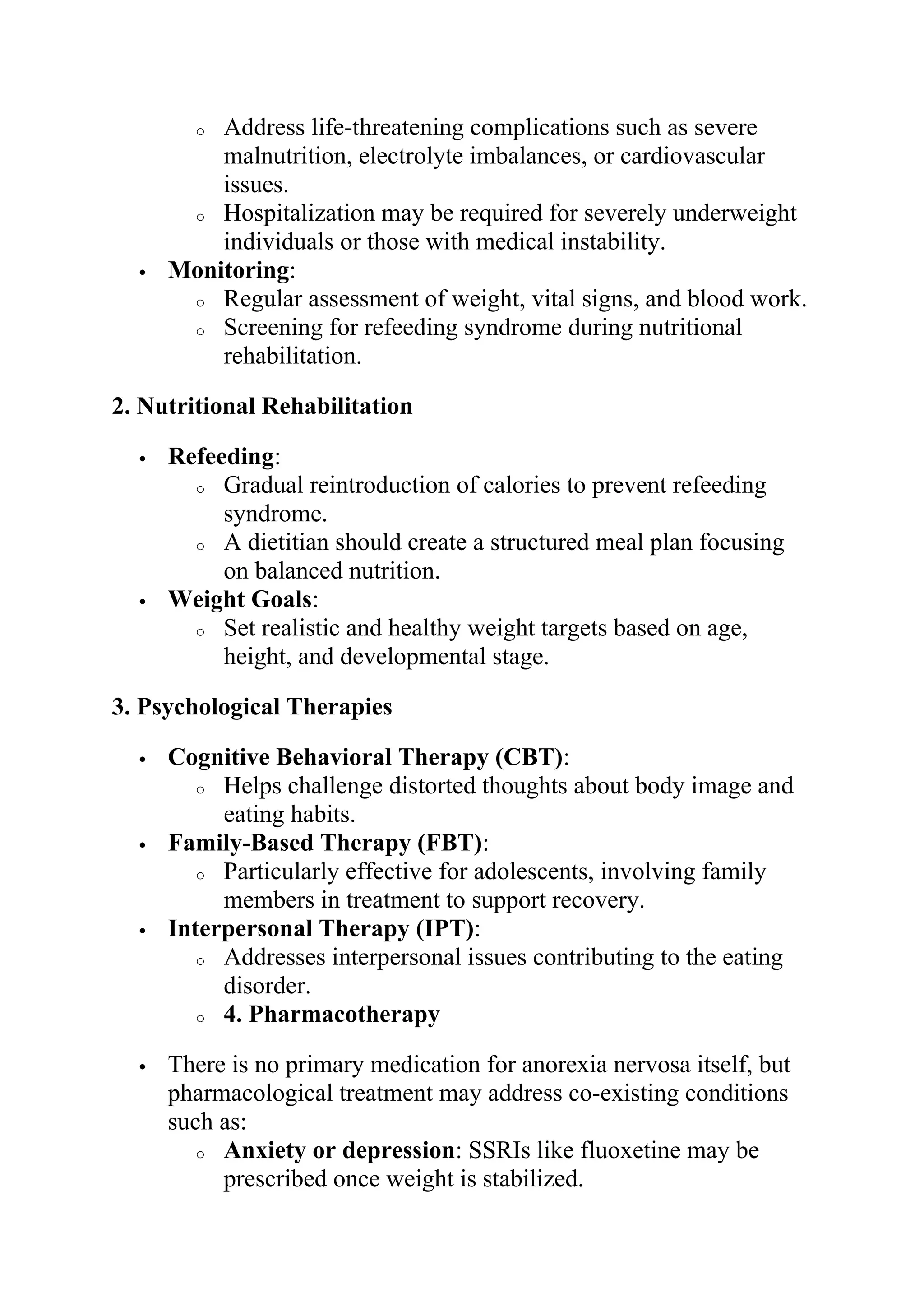 anorexia nervosa and its nursing management | DOCX