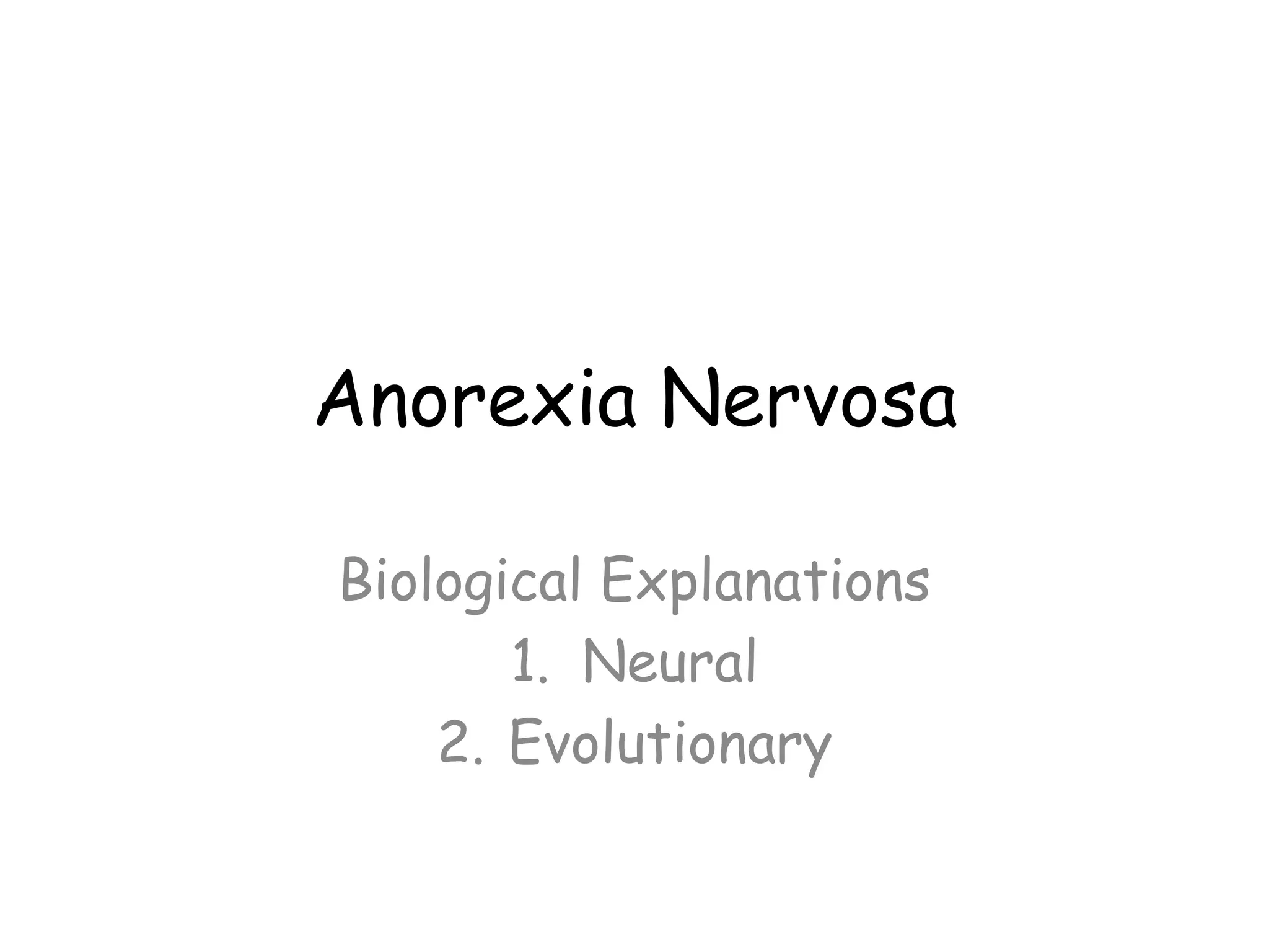 Anorexia nervosa explanations | PDF