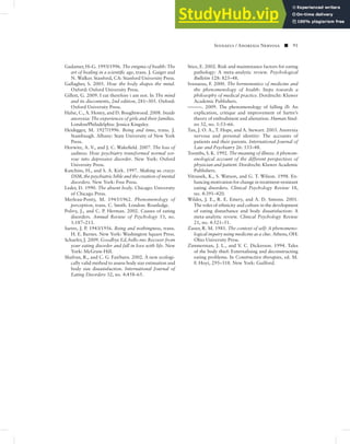 Anorexia Nervosa And The Body Uncanny A Phenomenological Approach | PDF