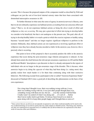 Anorexia Nervosa Illusion In The Sense Of Agency | PDF