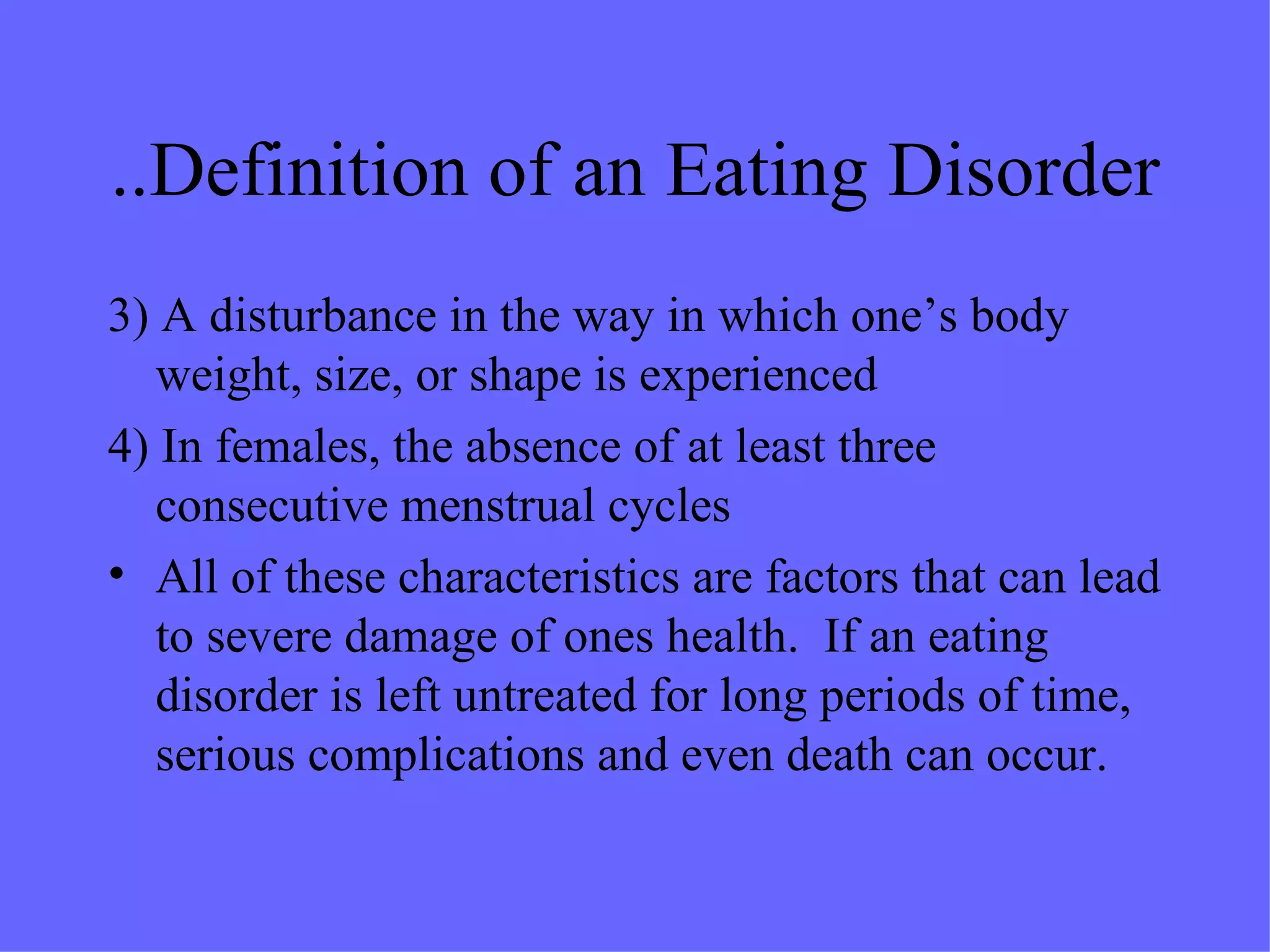 Anorexia Nervosa Slideshow | PPT