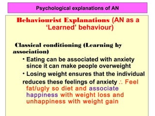 Psychological explanations of anorexia A2 | PPT