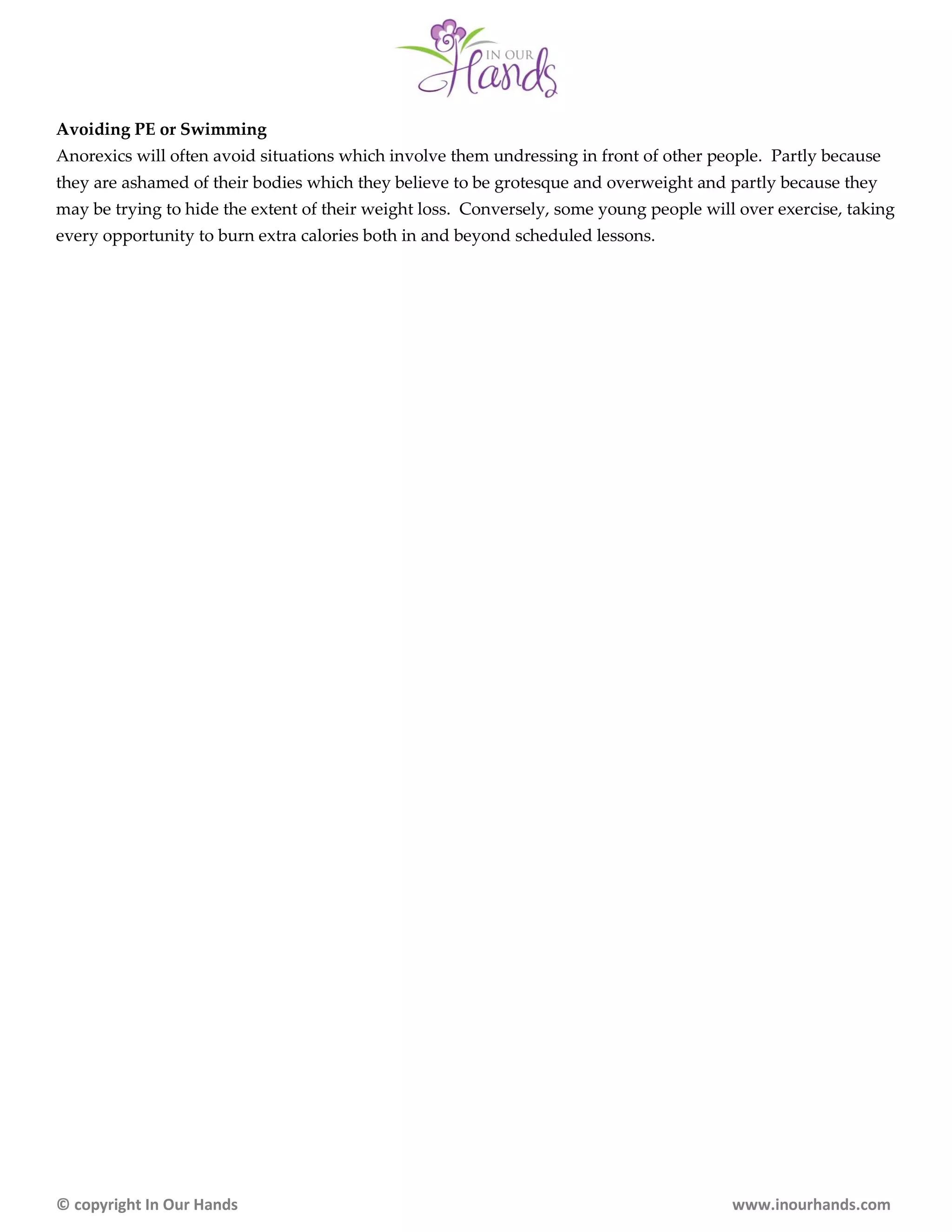 Anorexia warning signs factsheet | PDF