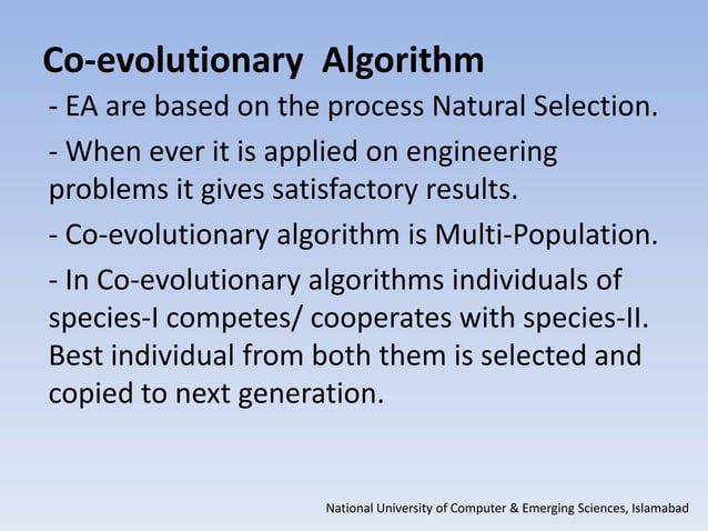 An Organizational Co Evolutionary Algorithm For Classification Ppt