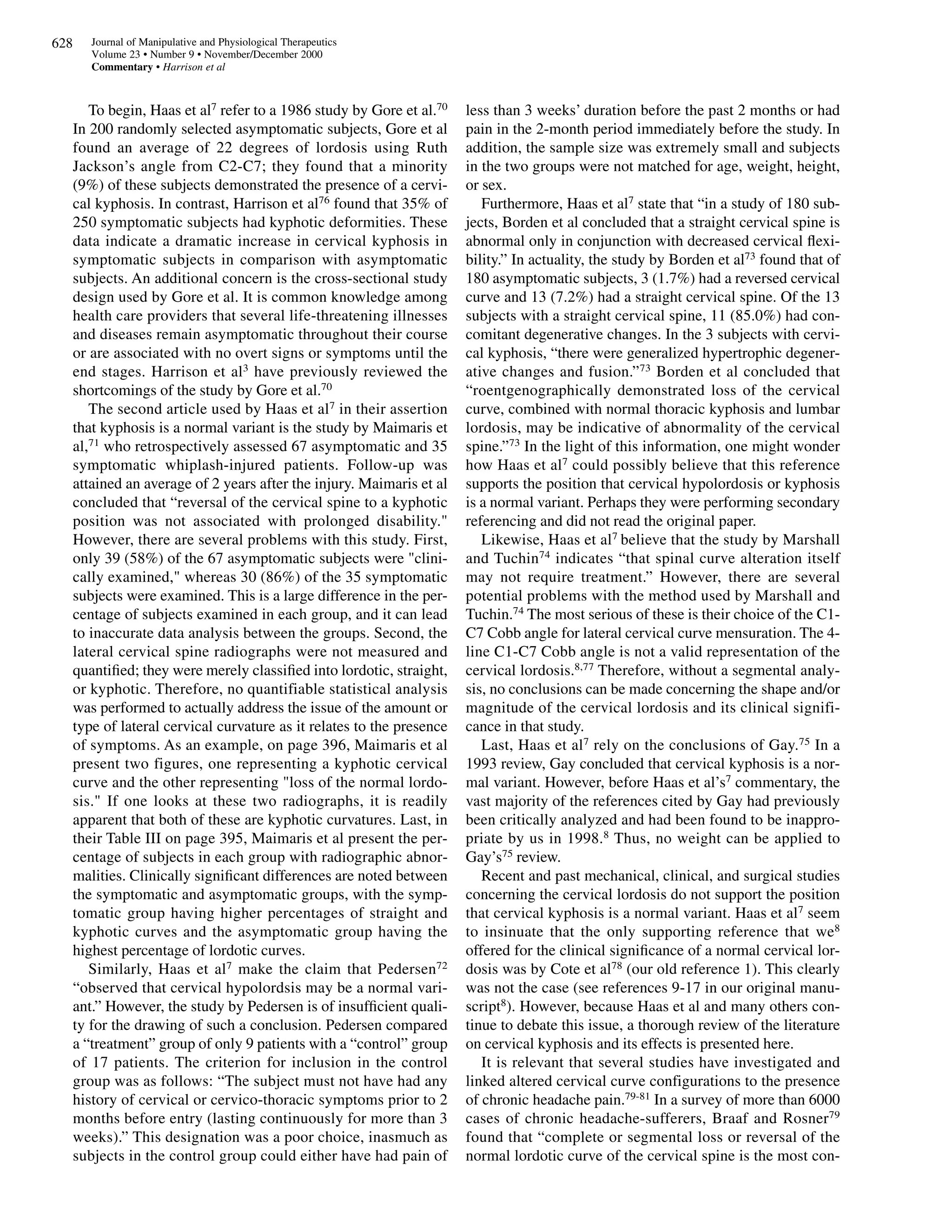 A Normal Spinal Position: It's Time to Accept the Evidence | PDF