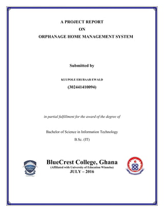 An orphanage home management system eek | PDF