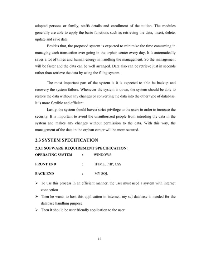 An orphanage home management system eek | PDF