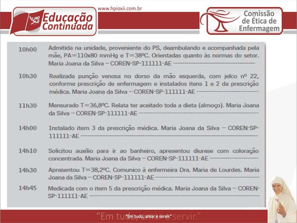 Exemplo De Anotação De Enfermagem Admissão - EDULEARN Exemplo De Anotação De Enfermagem Admissão - EDULEARN