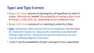 A note and graphical illustration of type II error | PPTX