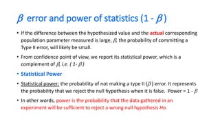 A note and graphical illustration of type II error | PPTX