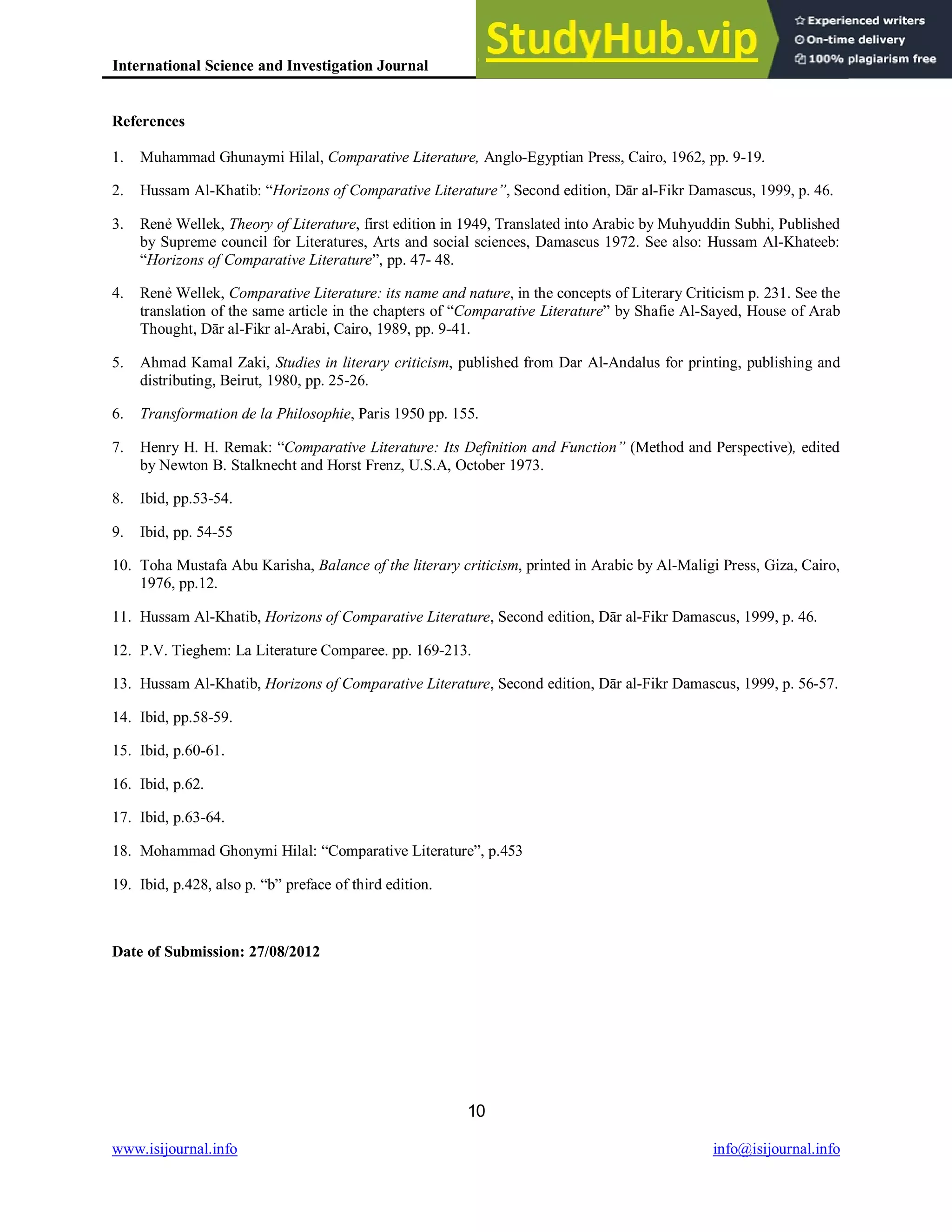 A Note On French And American Theories In Comparative Literature | PDF