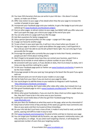 70 Facebook Page Tips | PDF | Technology & Computing