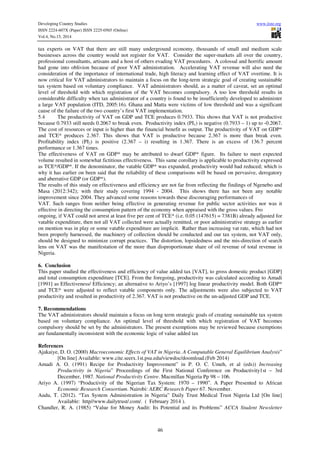 Another approach to evaluating the productivity of value added tax in nigeria | PDF