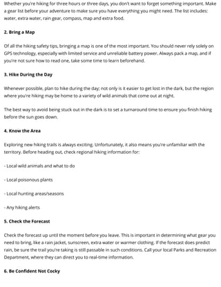 Tip of the Week: Hiking safety tips | PDF