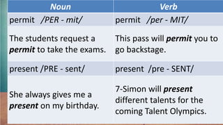 Eng7_Nouns Stressed in the First Syllable | PPT