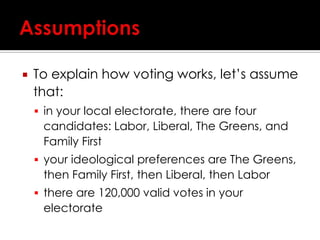 An outline of the australian preferential voting system | PPSX