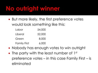 An outline of the australian preferential voting system | PPSX